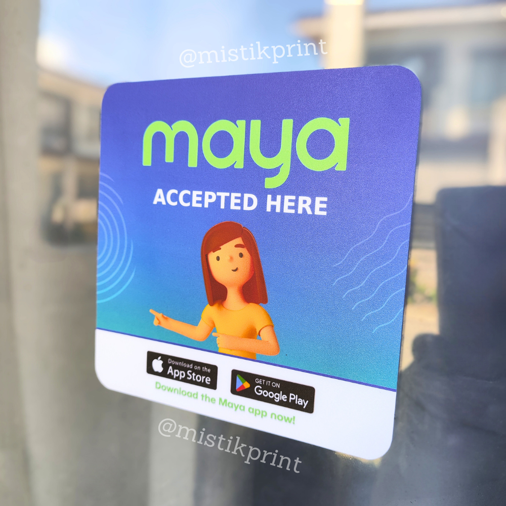 MAYA Accepted Here Sign Square Waterproof Sticker | Shopee Philippines