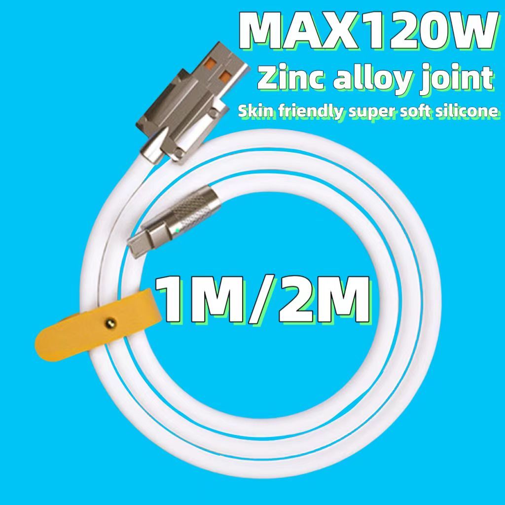 Zinc Alloy Charging Cable 120W 6A Super Fast Charge USB Protecetion For ...