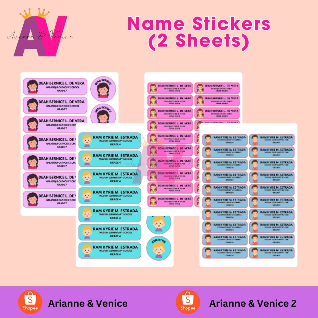 Customized Name Stickers Personalized Name Labels for Kids Notebook ...