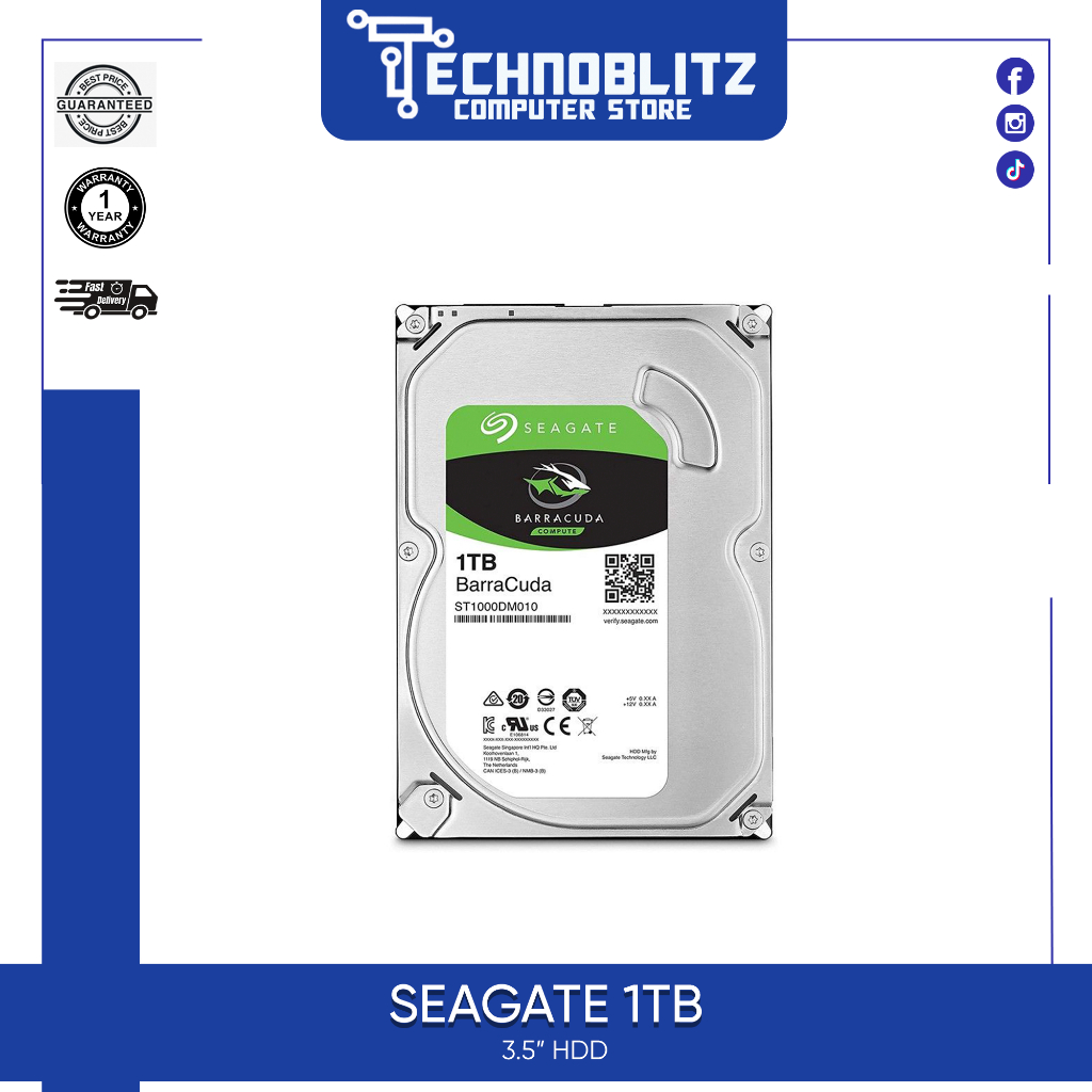 Seagate 1TB Skyhawk ST1000VX005 3.5 Hard Disk Drive 64mb CacheSEIN469 ...
