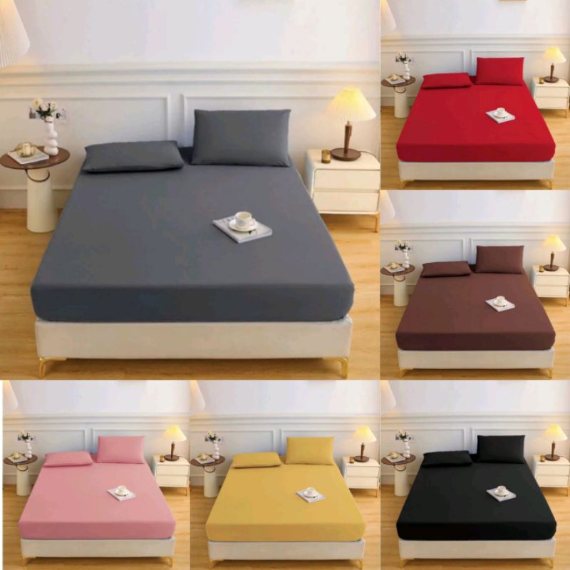 PLAIN BEDSHEET SETS (WITH 2 MEDIUM PILLOW CASE) PURE CANADIAN COTTON "3 ...