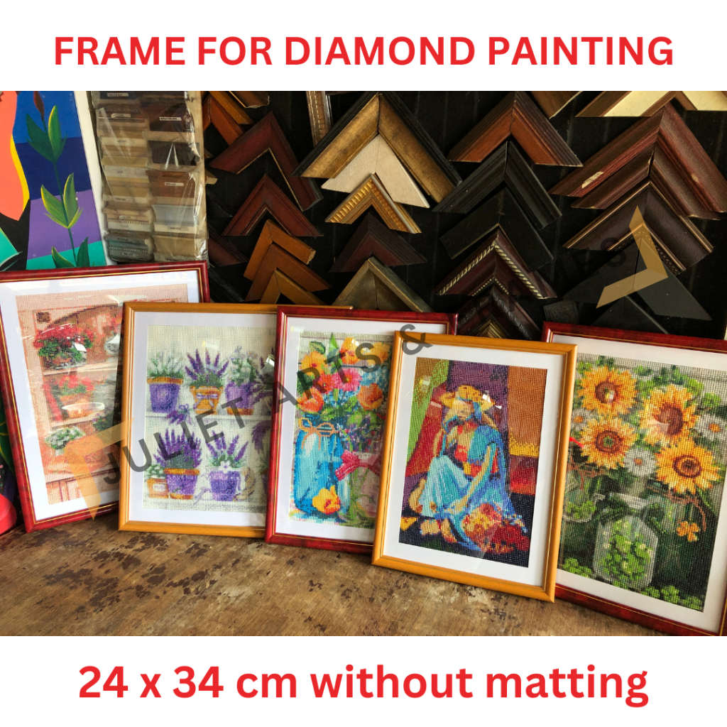 24 x 34 cm FRAME without matting for DIAMOND PAINTING (HALF INCH FRAMES ...