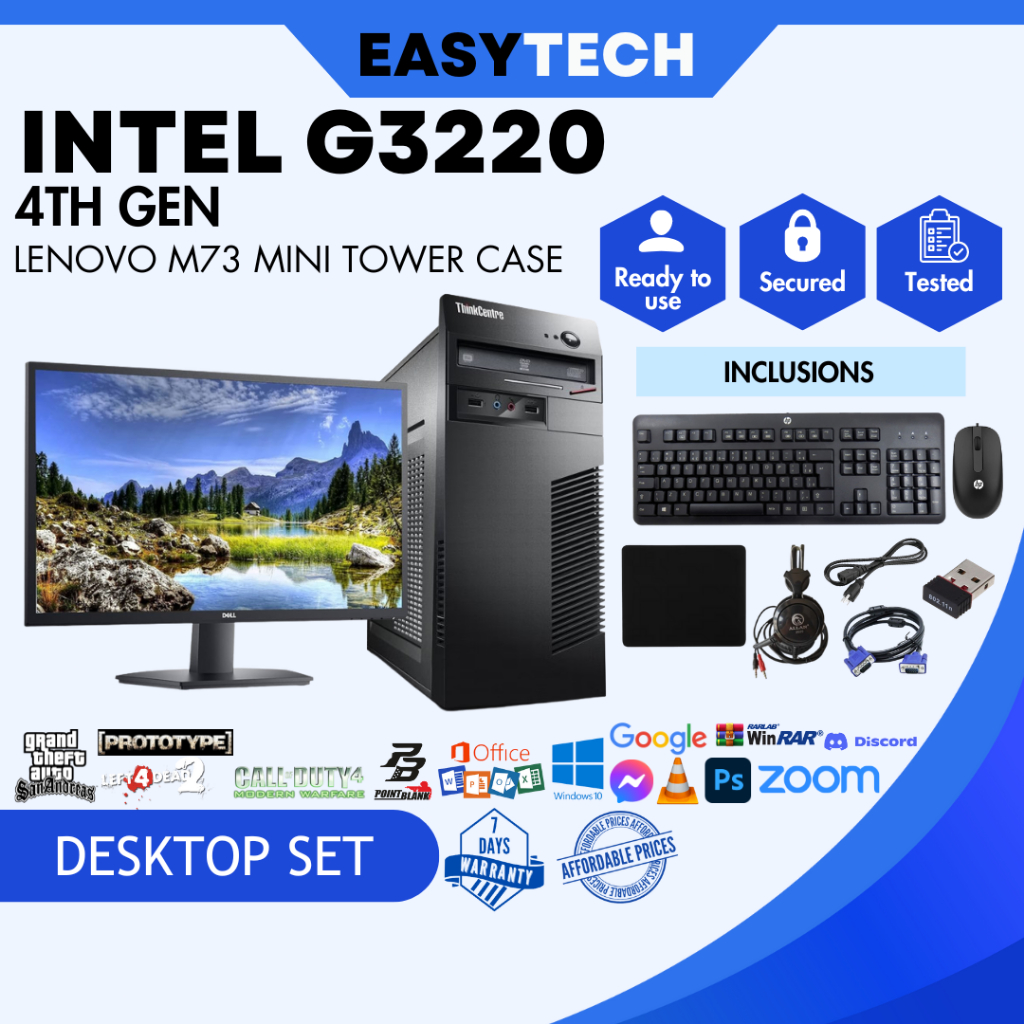 EASYTECH | Intel G3220 4th Gen 8GB RAM DDR3 500GB HDD Storage Desktop ...