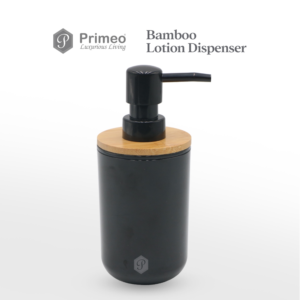 PRIMEO Bamboo Soap Lotion Alcohol Dispenser 7.2x7.2x16.7cm | Shopee ...