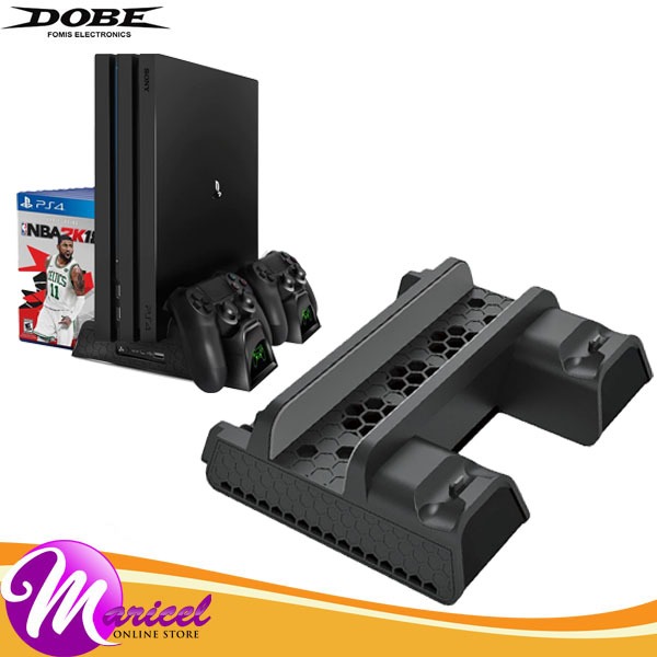 DOBE PlayStation PS4 Slim/Pro Multifunctional Vertical Fan Stand w/ LED ...
