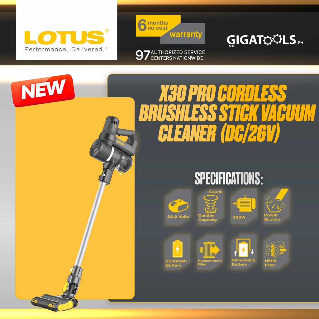 Lotus X30 PRO Cordless Brushless Stick Vacuum Cleaner (DC/26V) | Shopee ...