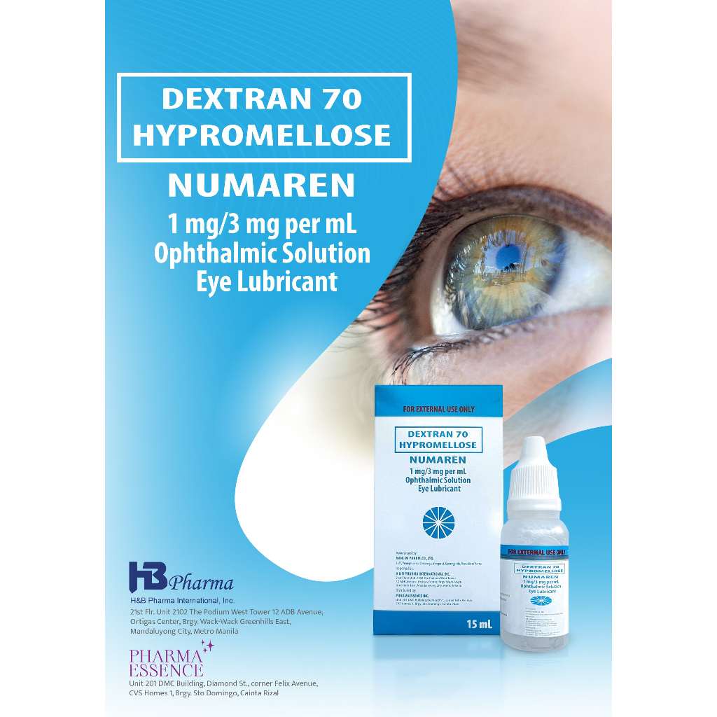 NUMAREN Dextran 70 + Hypromellose Eye Drops 15mL (For Dry Eye ...