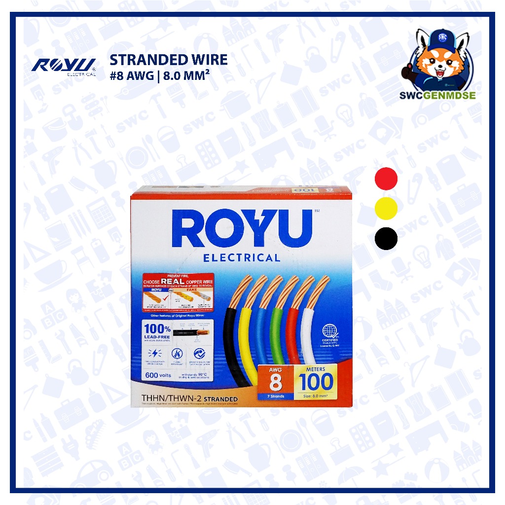 ROYU THHN/THWN-2 Stranded Wire | #8 AWG 8.0 MM² | Sold Per Meter ...