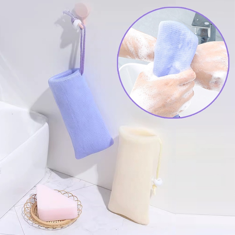 Exfoliating Mesh Soap Pouch Bubble Foam Net Bag for Shower Saver Pouch ...