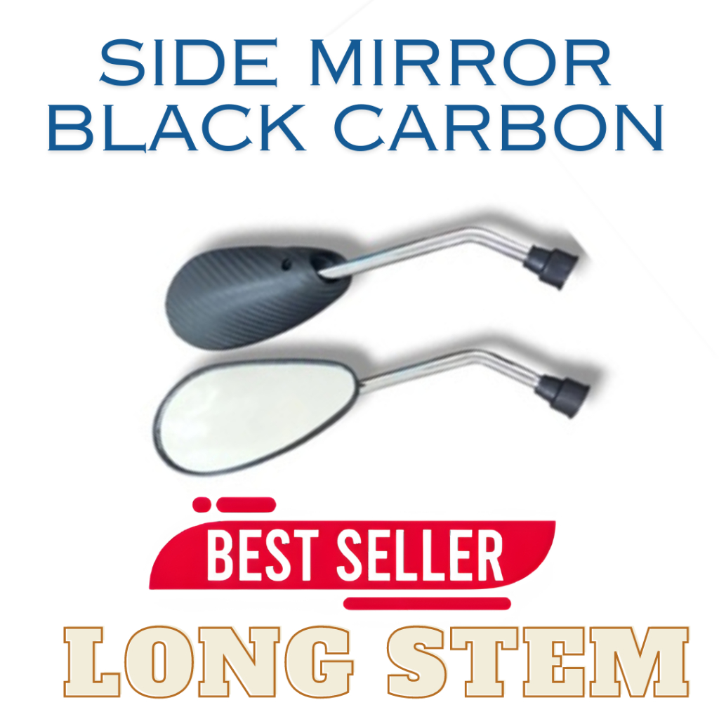 KAWASAKI CT100 B (2304)Motorcycle Side Mirror Black-Carbon(long Stem ...