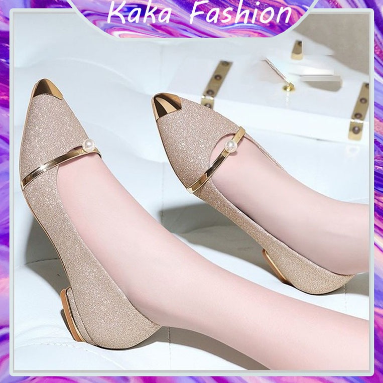KaKa Shoes versatile flat-soled women pointed-toe genuine leather shiny ...