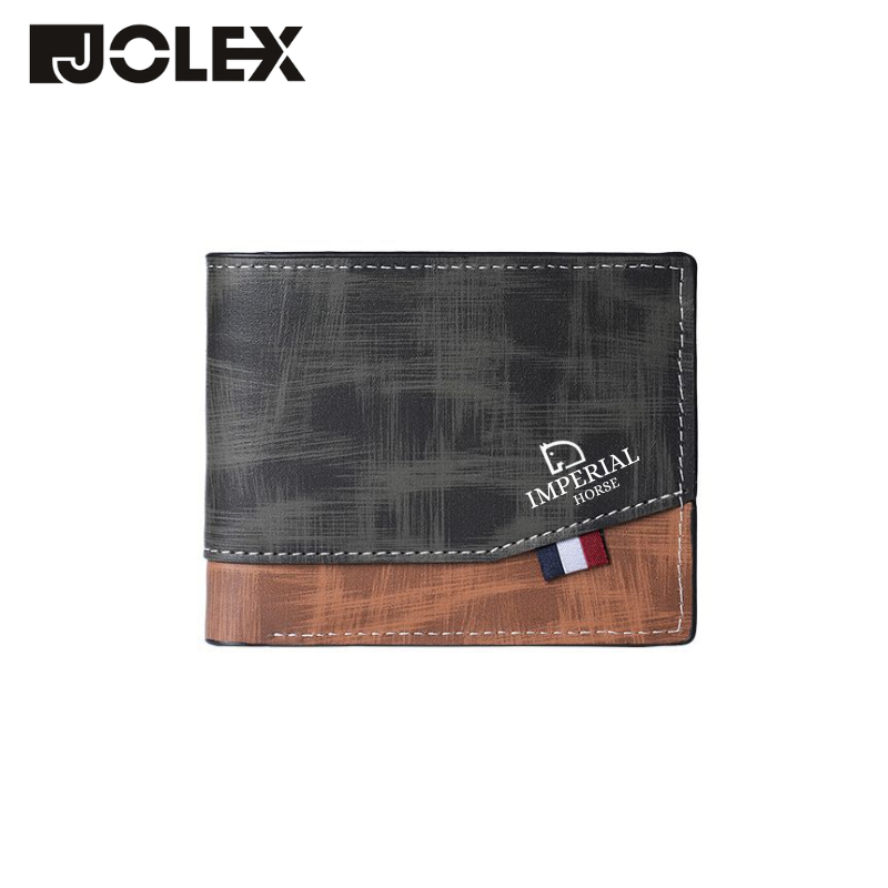 JOLEX Men's PU Leather Two Fold Business Short Wallet Purse License ...