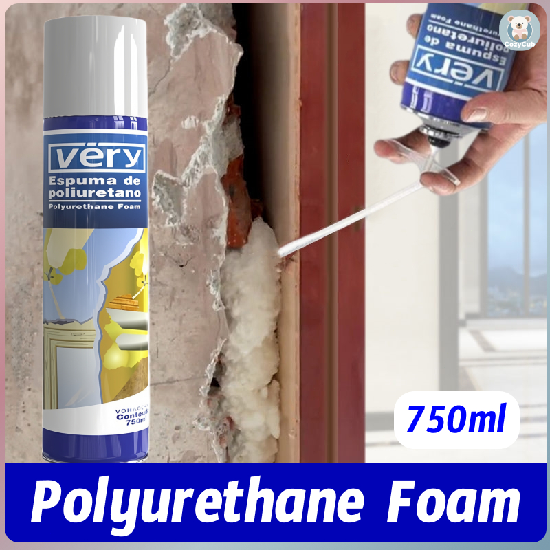 750ml Polyurethane Foam PU Foam Spray Fills Cracks And Joints Gaps Around Pipes Vents | Shopee ...