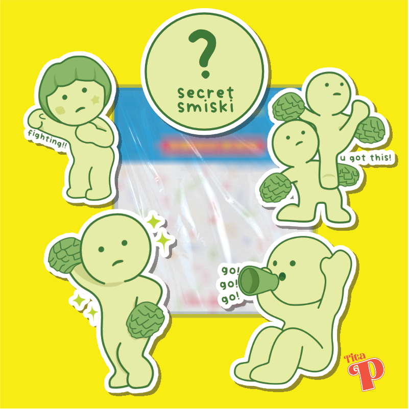 Smiski Cheer Sticker Pack With Secret Smiski Included! Matte Vinyl ...