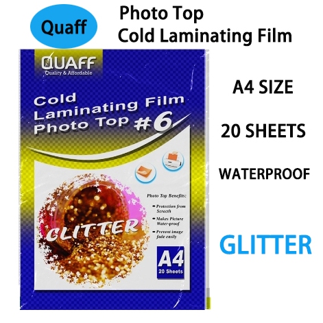 QUAFF Photo Top Cold Laminating Film A4 Size 216x303mm 80micron (20 ...