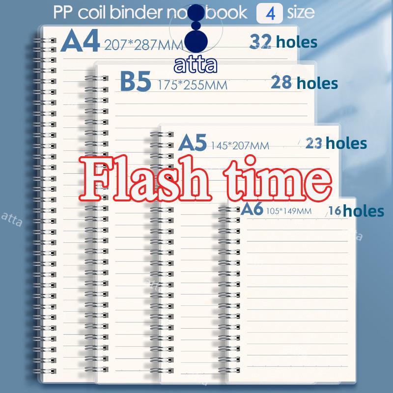 A4/B5/A5/A6 80Sheets Transparent Cover Spring Notebook Line/Blank/Grid ...