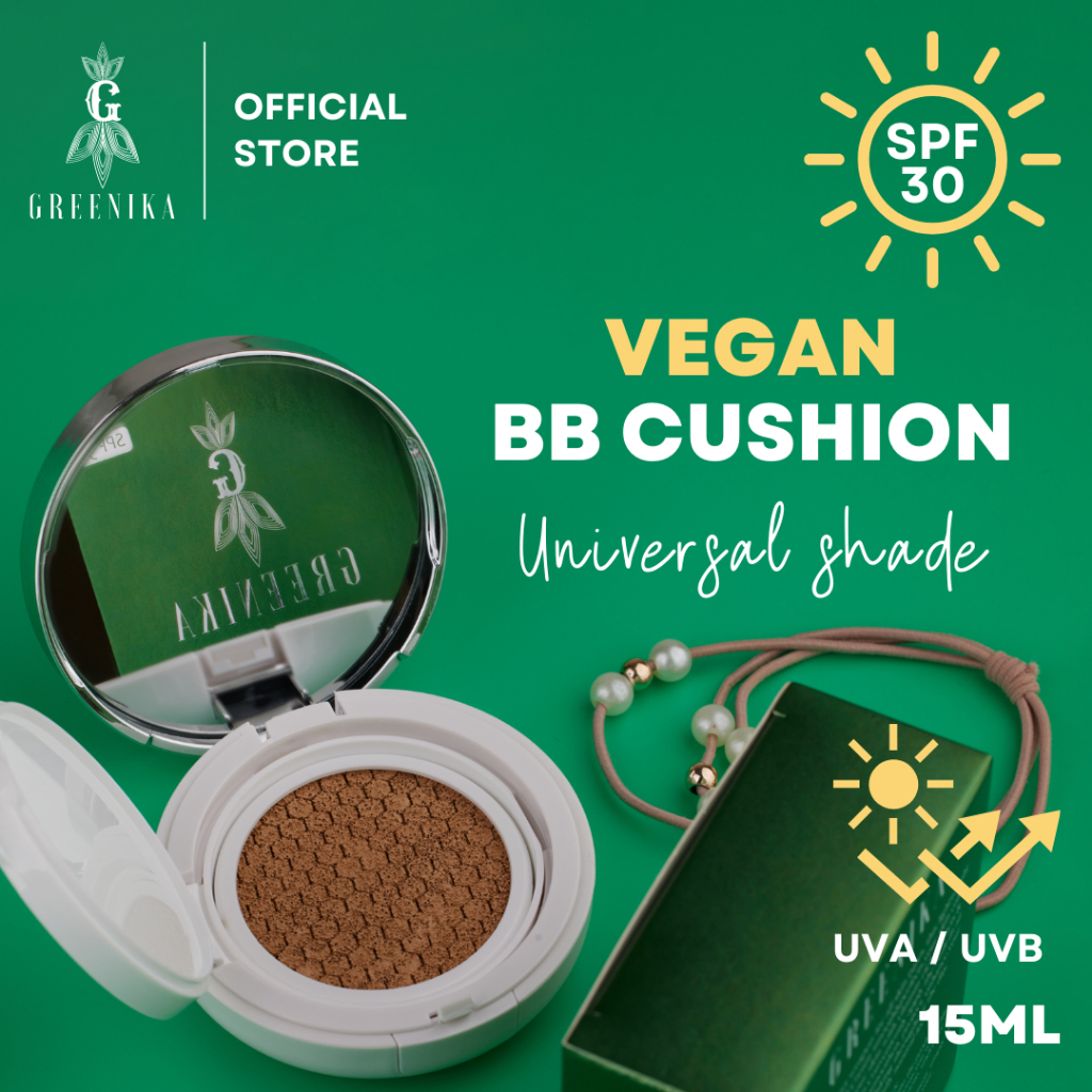 [ BB CUSHION FOUNDATION ] Greenika Invisicover Vegan BB Cream Cushion ...