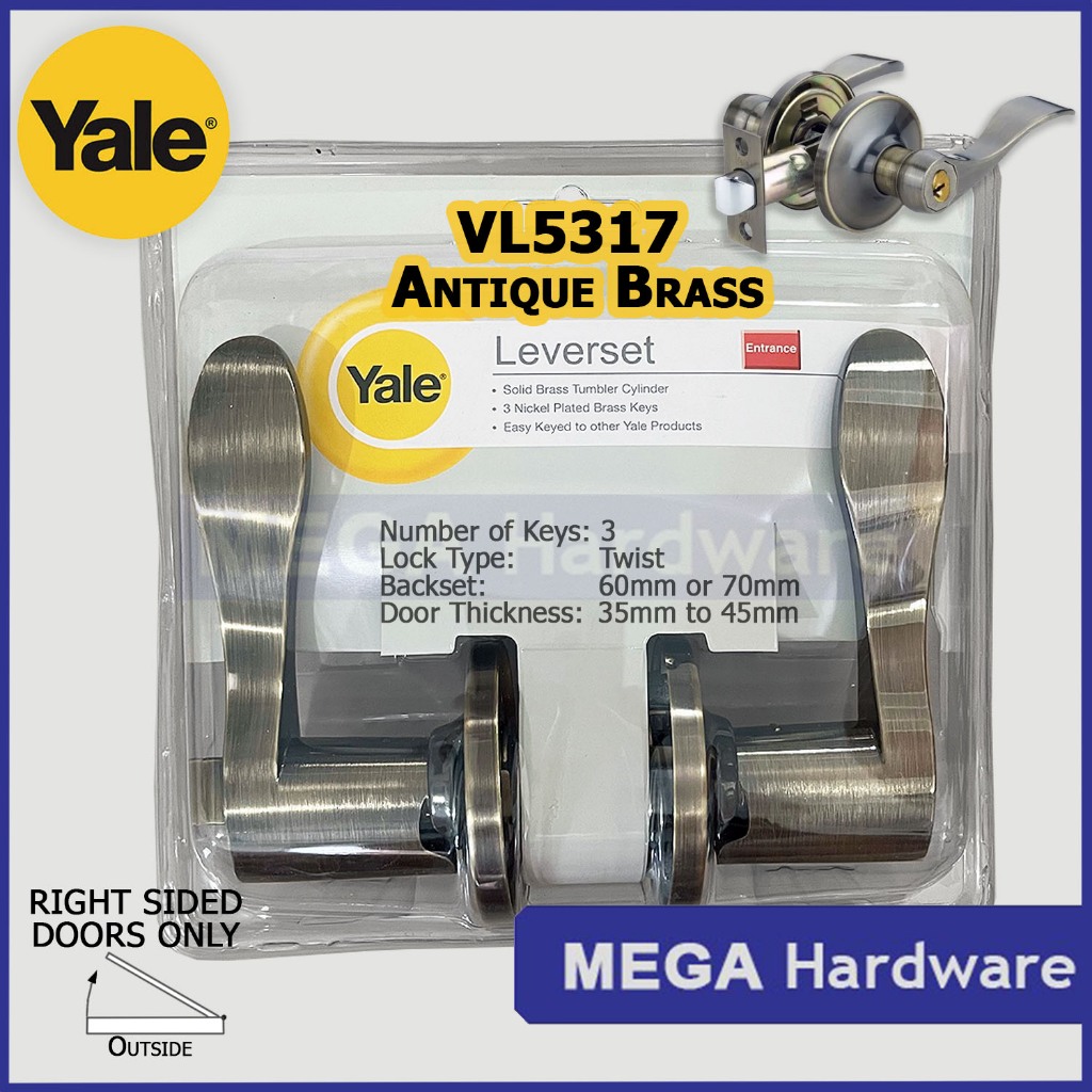 Yale Lever Type Tubular Lockset Door Knob VL5327 VL5347 VL5367 Antique ...