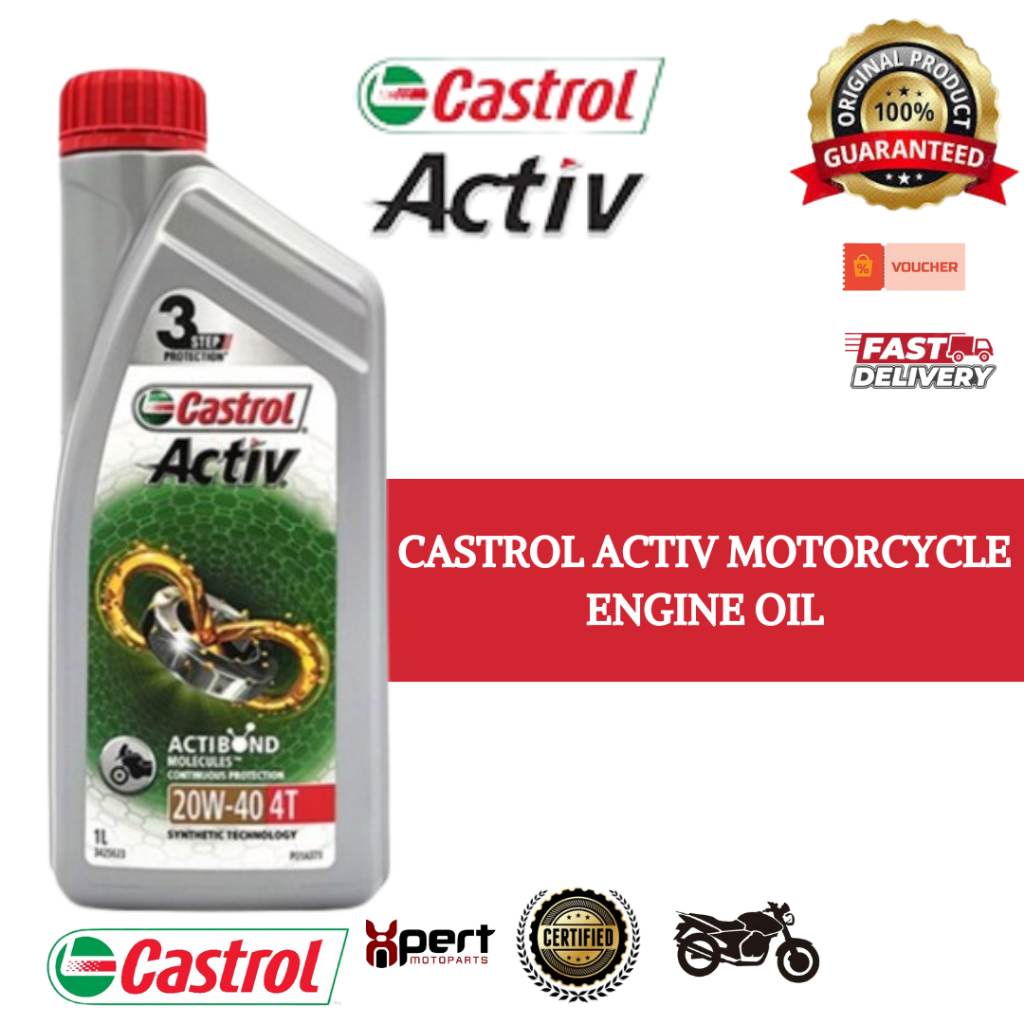 CASTROL ACTIV 4T 20W-40 1LITER/800,ML | Shopee Philippines