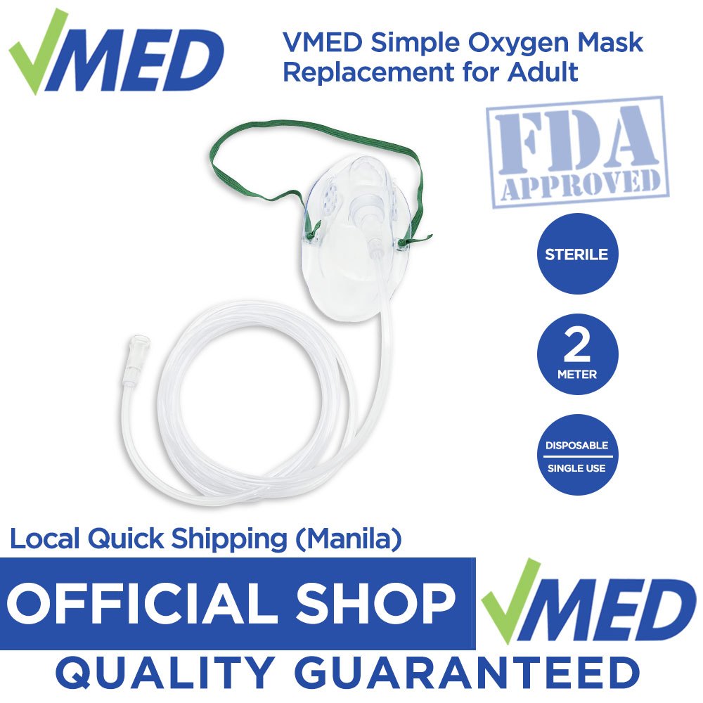 VMED Prohealthcare Sterile Disposable Simple Oxygen Mask ADULT (1 PC ...
