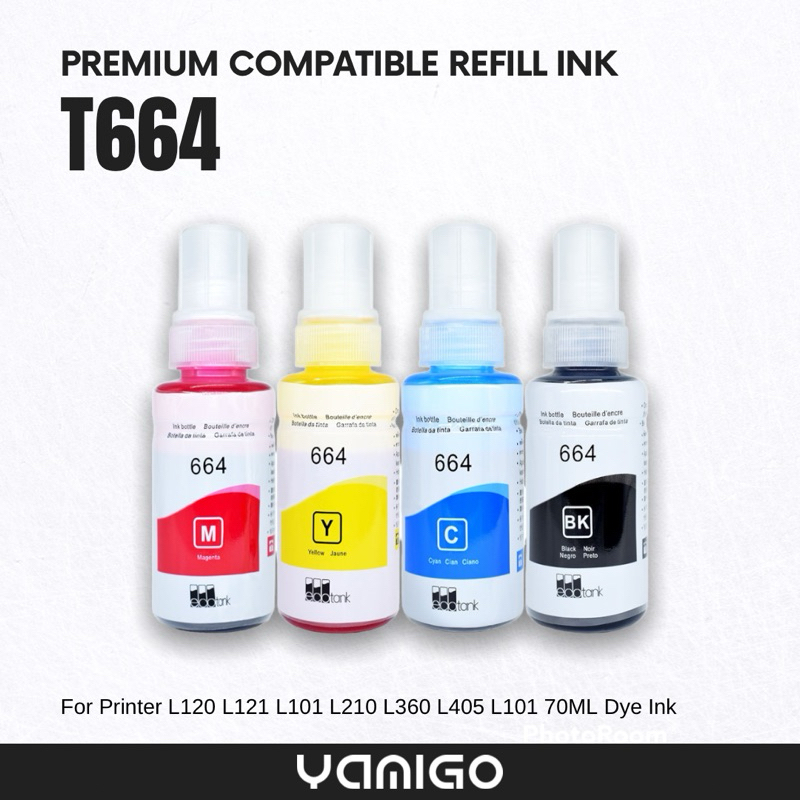New 664 Premium Refill Ink Bottle For EP L120 L360 L21 | Shopee Philippines