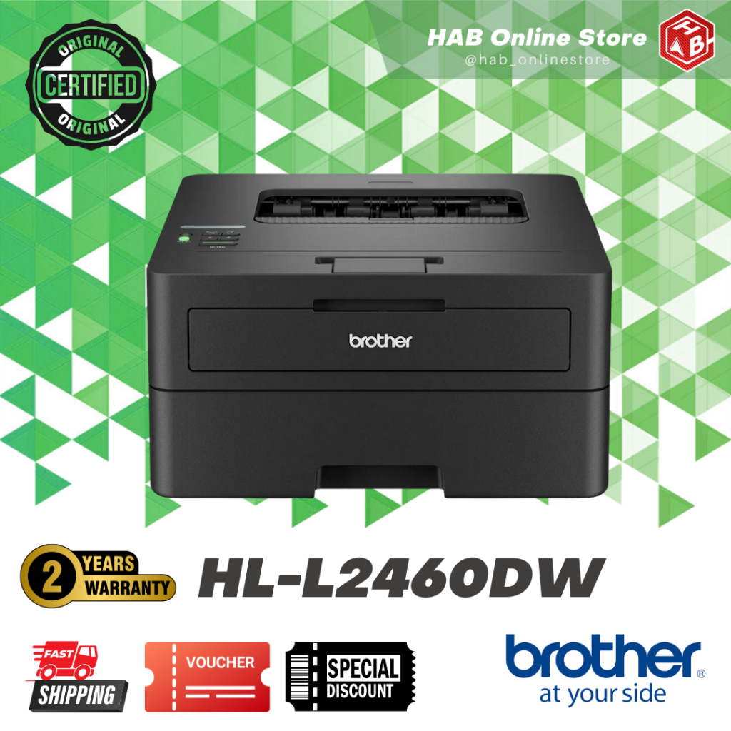 Brother HL-L2460DW Laser Monochrome Wireless Printer L2460dw L2460 Wi-Fi ( L2375 successor ...
