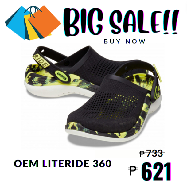 CS09 Crocs Literide 360 Clog in Marble Yellow | Shopee Philippines