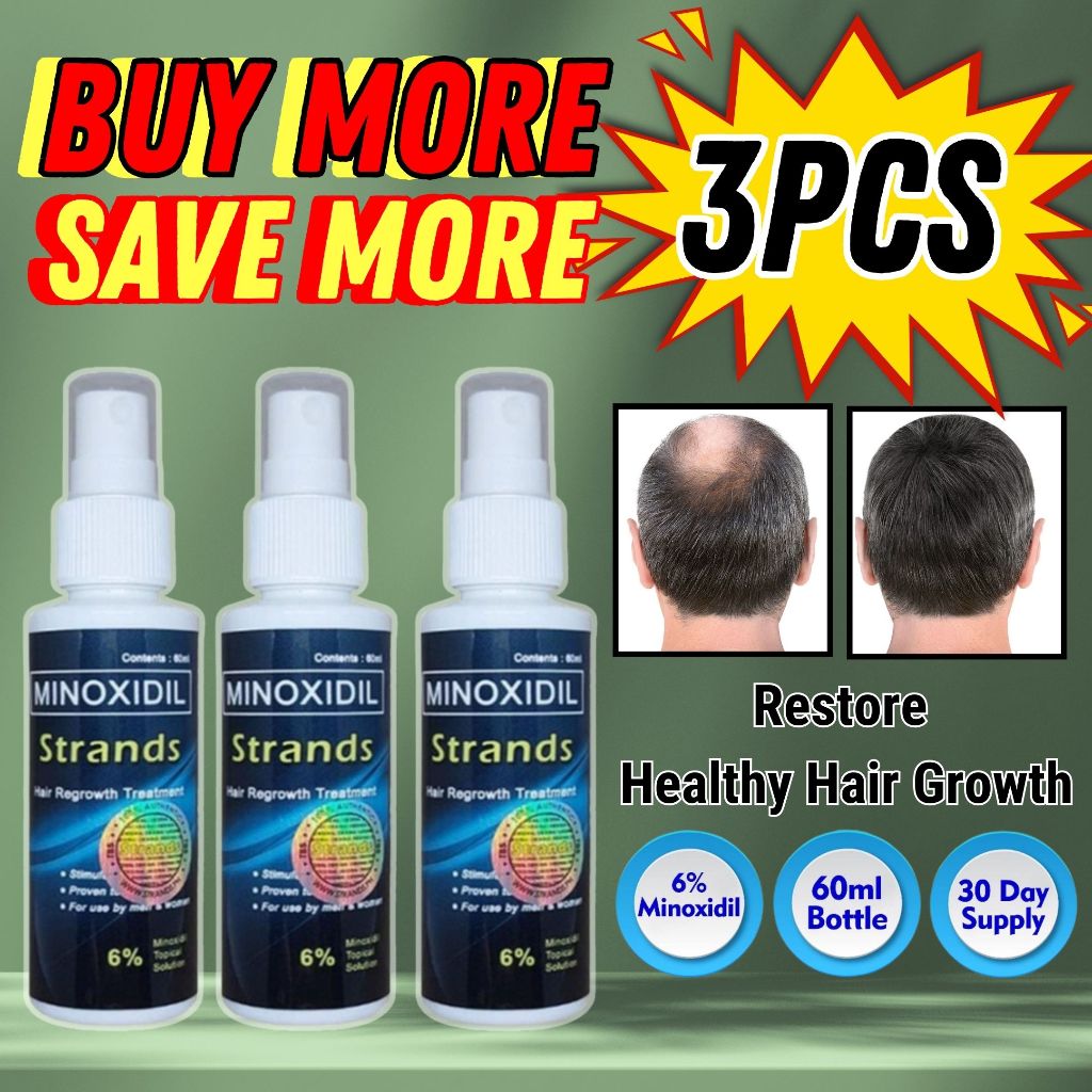 KKJJ [HOT! 3PCS] Hair Regrowth Treatment Minoxidil Spray 6% Minoxidil ...