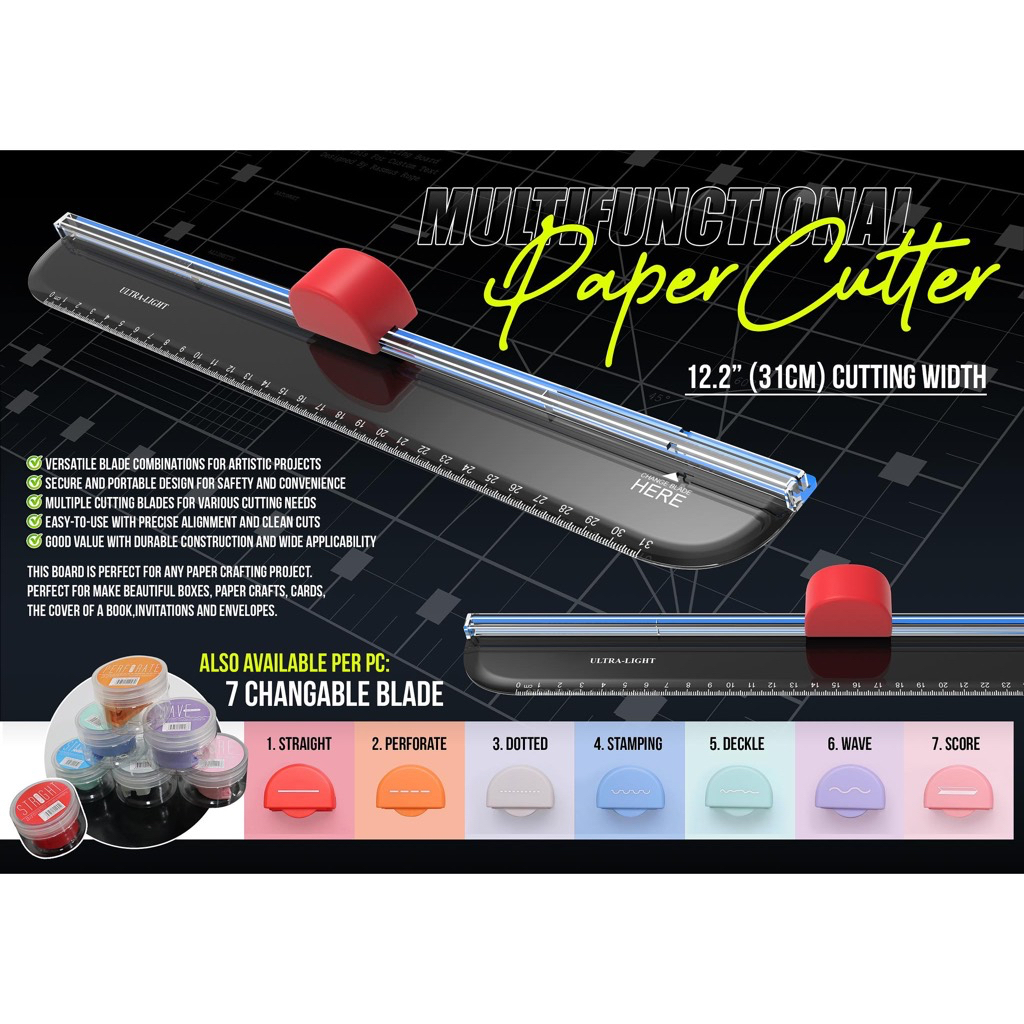 Paper Cutter Multifunctional Changeable Blade 12.2" (31CM) CUTTING ...