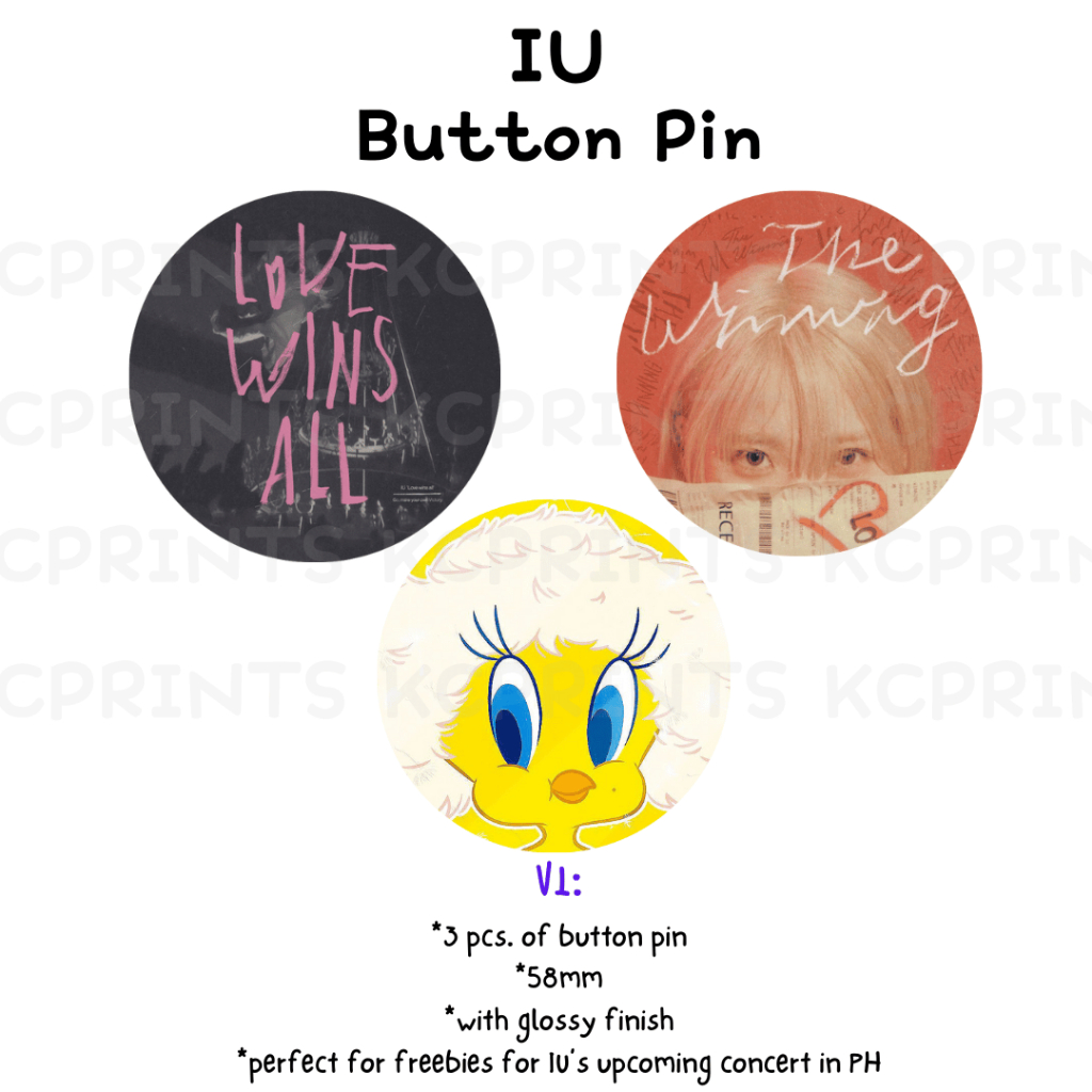 IU Button Pin Can Badge Fanmade Lee Jieun HER Concert Freebie HERER The ...
