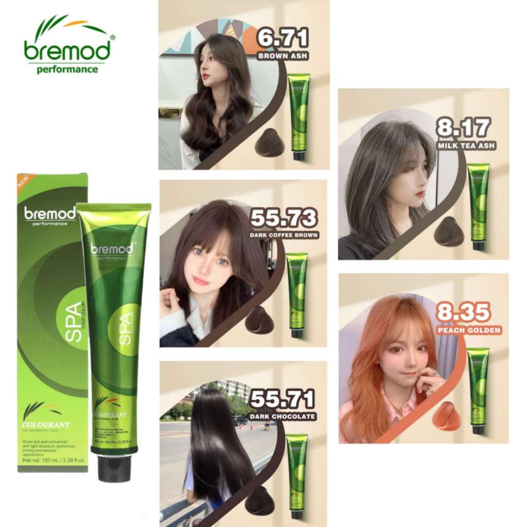 Bremod New Colors Hair Color Hair Dye 100ml 8.17 Milk Tea Ash 6.71 ...