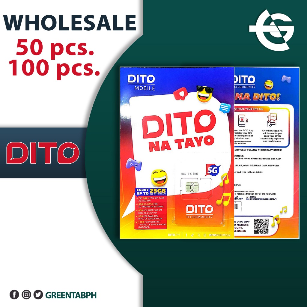 DITO SIM WHOLESALE PRICE 100pcs and 50pcs | Shopee Philippines