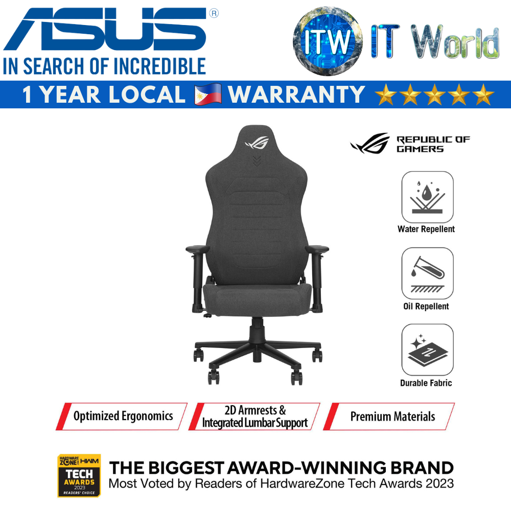 Itw | ASUS Gaming Chair ROG SL201C Aethon Gray Fabric Edition | Shopee ...