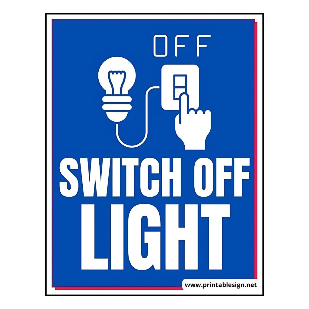 Switch Off Light | A4 size Laminated Signage | Shopee Philippines