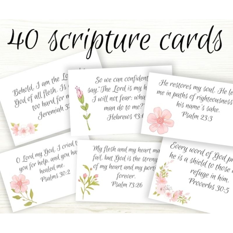 40 pc different designs big words Bible verse cards | Shopee Philippines
