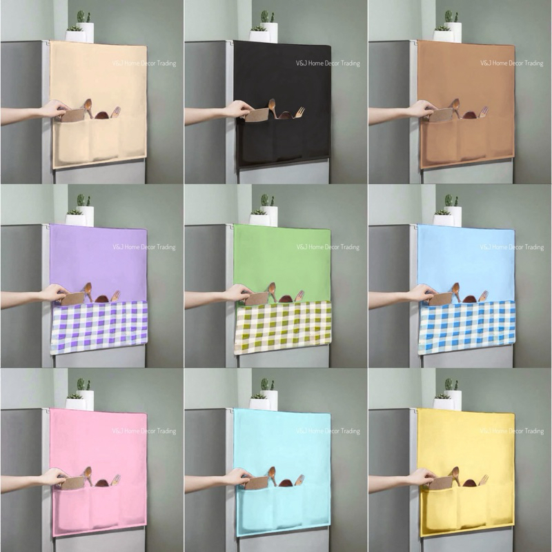 REF COVER Refrigirator Dust Proof Cover with Pockets Washing Machine ...
