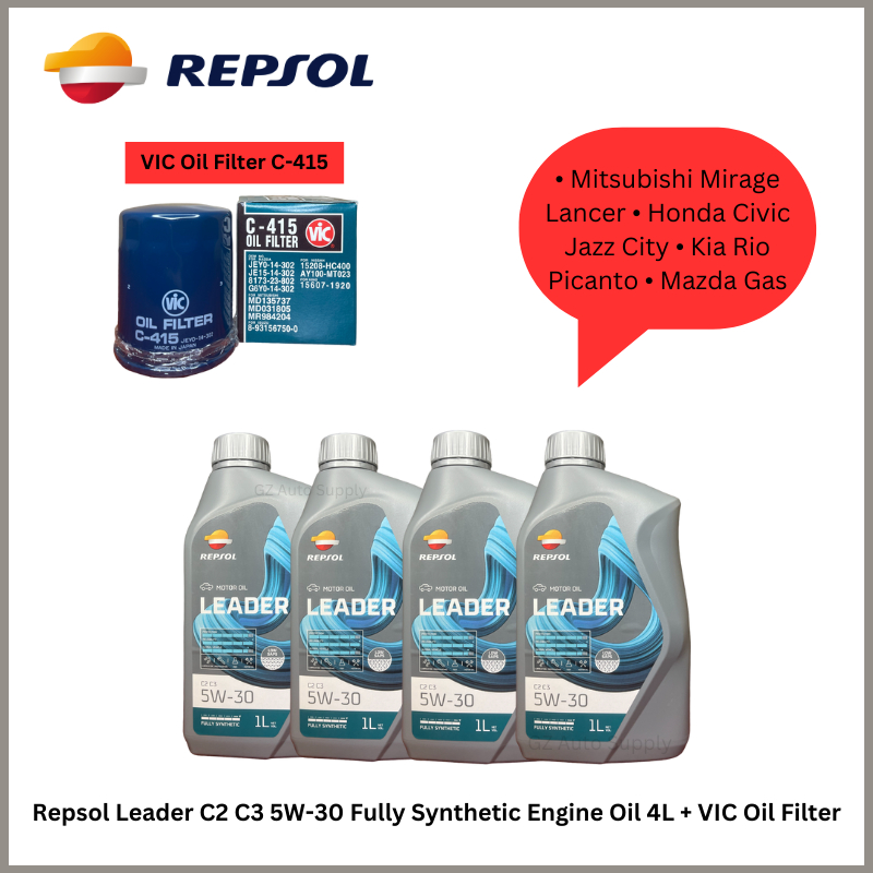 Repsol Leader C2 C3 5W30 Fully Synthetic Motor Engine Oil 4L + VIC Oil ...