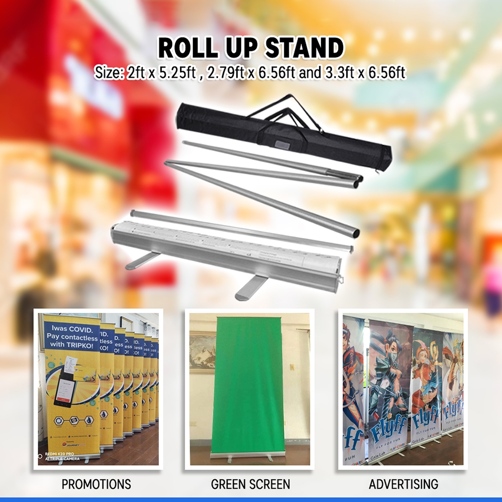 ALUMINUM ROLL-UP TARPAULIN STAND 2x5.25ft/2.79x6.56ft/3.3x6.56ft ...