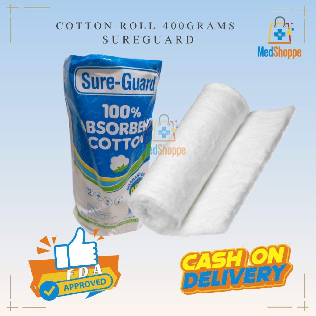 SURE-GUARD COTTON ROLL 400GRAMS | Shopee Philippines