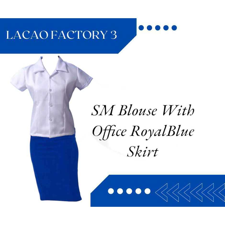 LACAOFACTORY 3 SM UNIFORM SET\\ SM BLOUSE AND PENCIL SKIRT\\ ROYAL BLUE ...