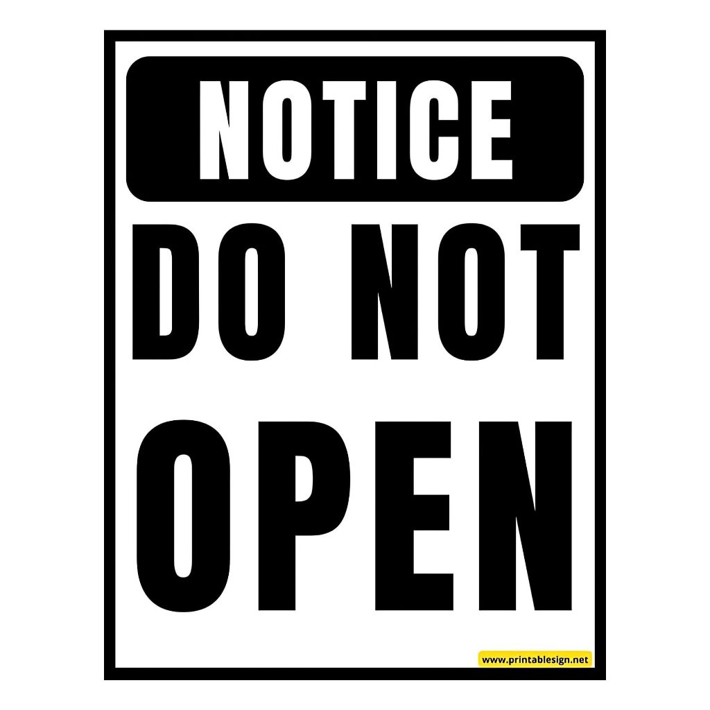 Do Not Open | A4 size Laminated Signage | Shopee Philippines