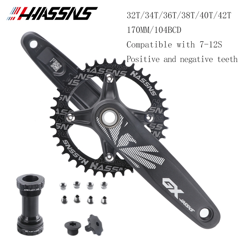 HASSNS1 By Crank Set Alloy Crank Arm 32-42T Chainring 104BCD Hollowtech ...