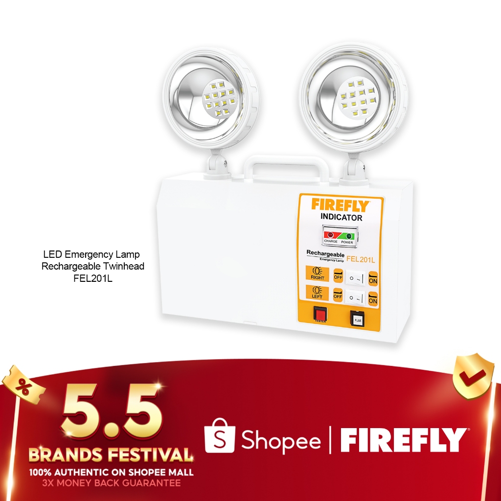 Firefly Rechargeable Twinhead Emergency Lamp - FEL201L | Shopee Philippines