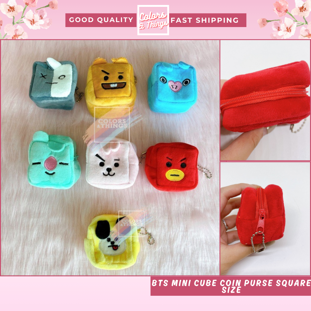 BTS Mini Cube Soft Coin Purse Square Size, Compact & Stylish BTS ...