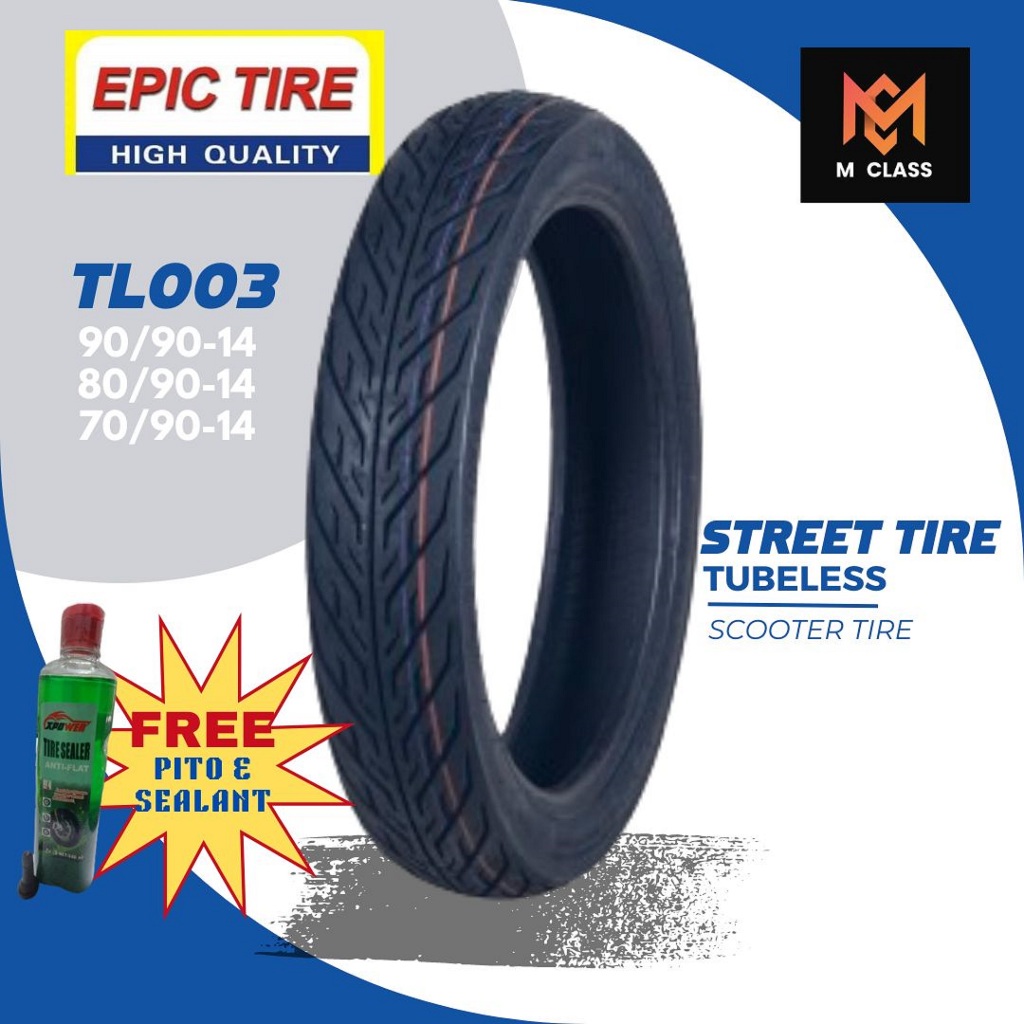 R14 TL003 SCOOTER TUBELESS TIRE FOR HONDA CLICK, BEAT; MIO; SKYDRIVE ...