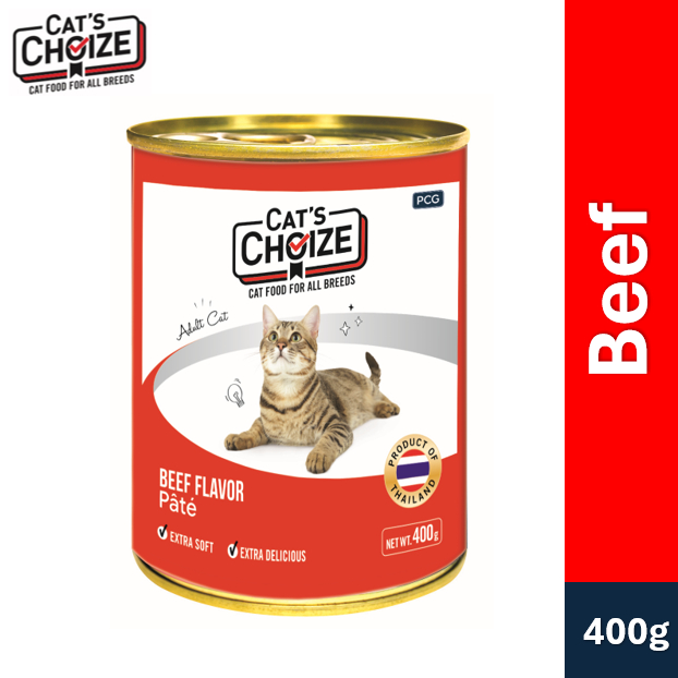 Cat's Choize Canned Adult Cat Food - Beef Flavor Pate 400g | Shopee ...