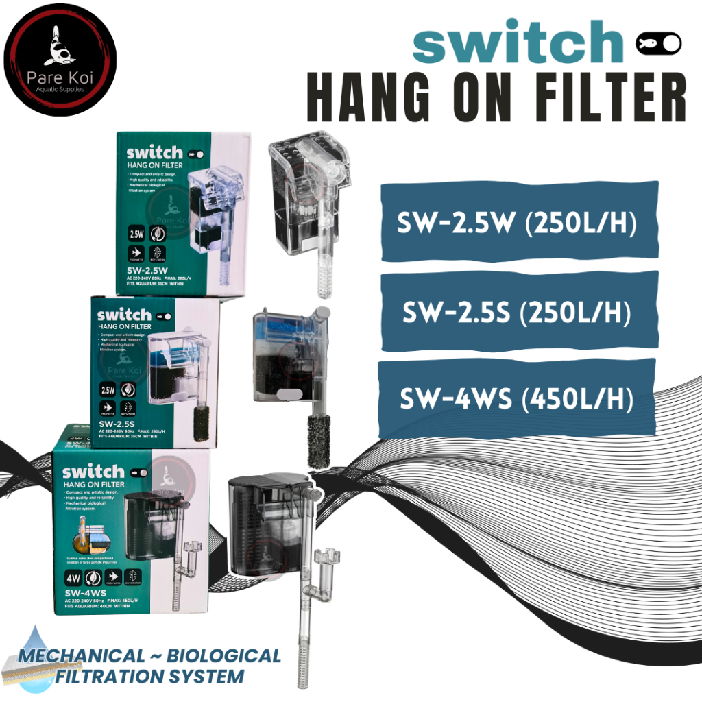 Switch Hang On Hob Filter Aquarium External Hanging Filter | Shopee ...