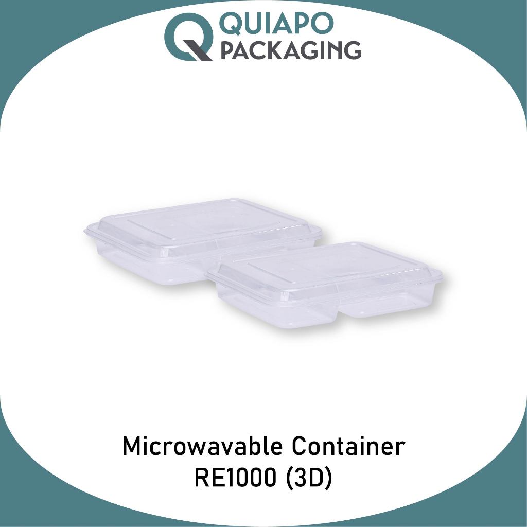 I-Box Microwavable Container RE1000 (3 Division) Clear (12 pcs ...