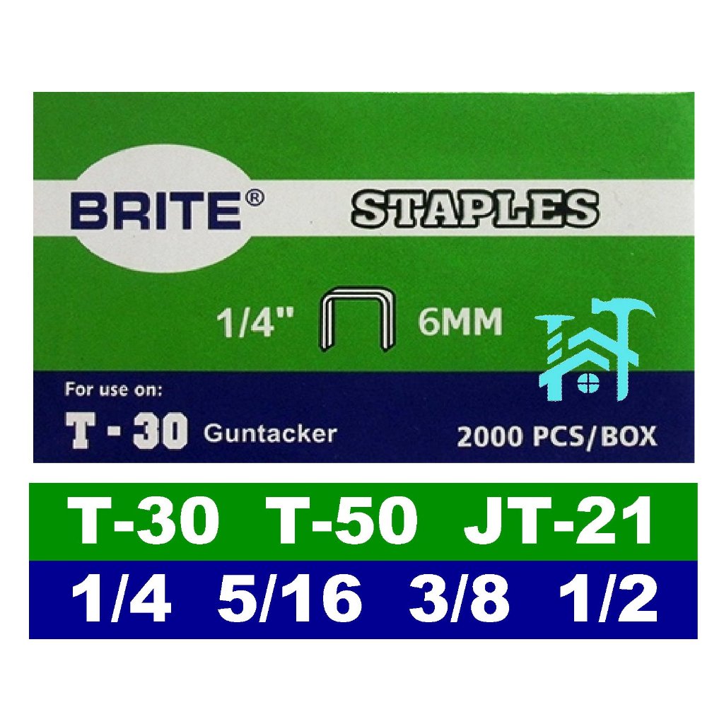 BRITE GUN TACKER STAPLE WIRE T-30 T-50 | Shopee Philippines