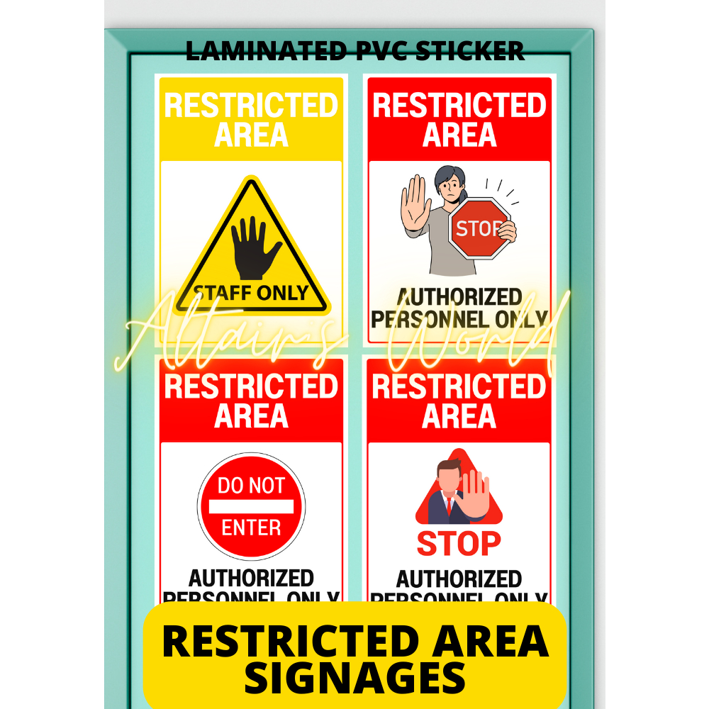 Door Signage authorized personnel only signage Restricted Area ...